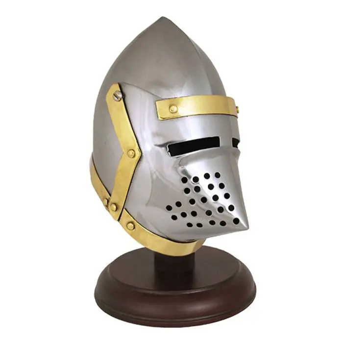miniature medieval helmets